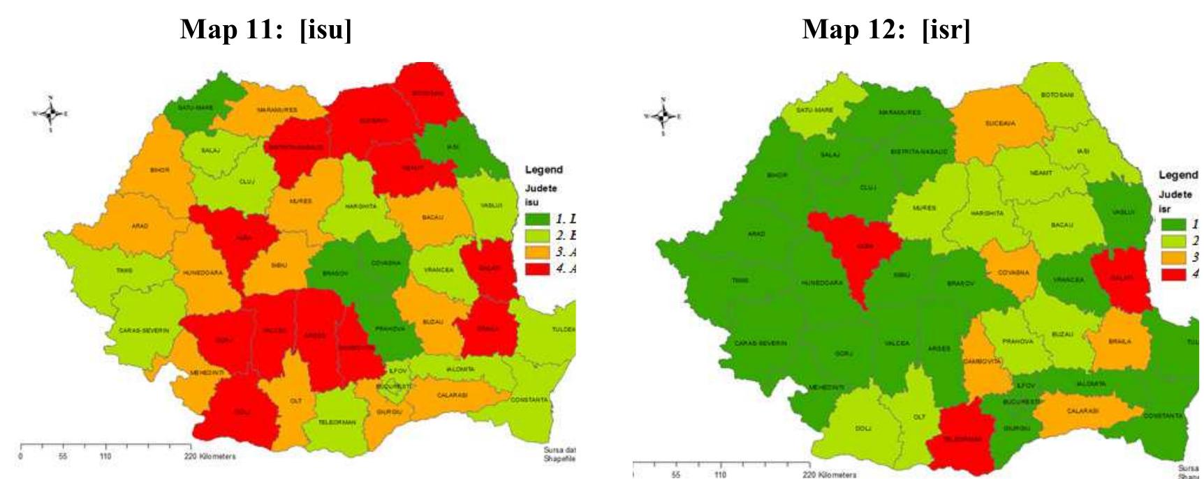 Source: maps realised by authors in arc gis desktop,