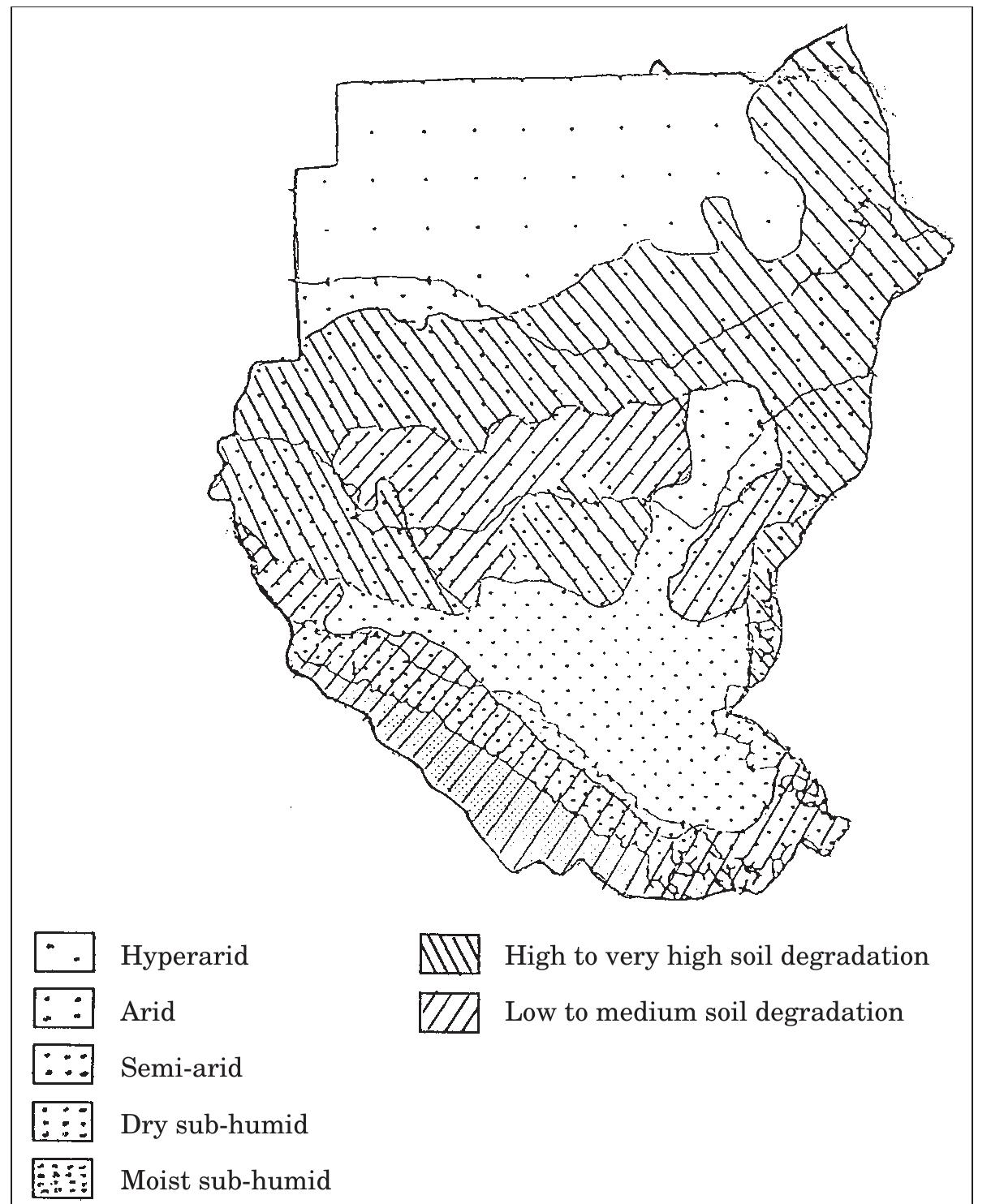 Aridity zones _and_severity of soil degradation in the sudan