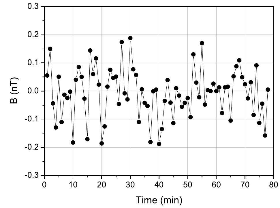 Typical dispersion of magnetic field measurements inside a