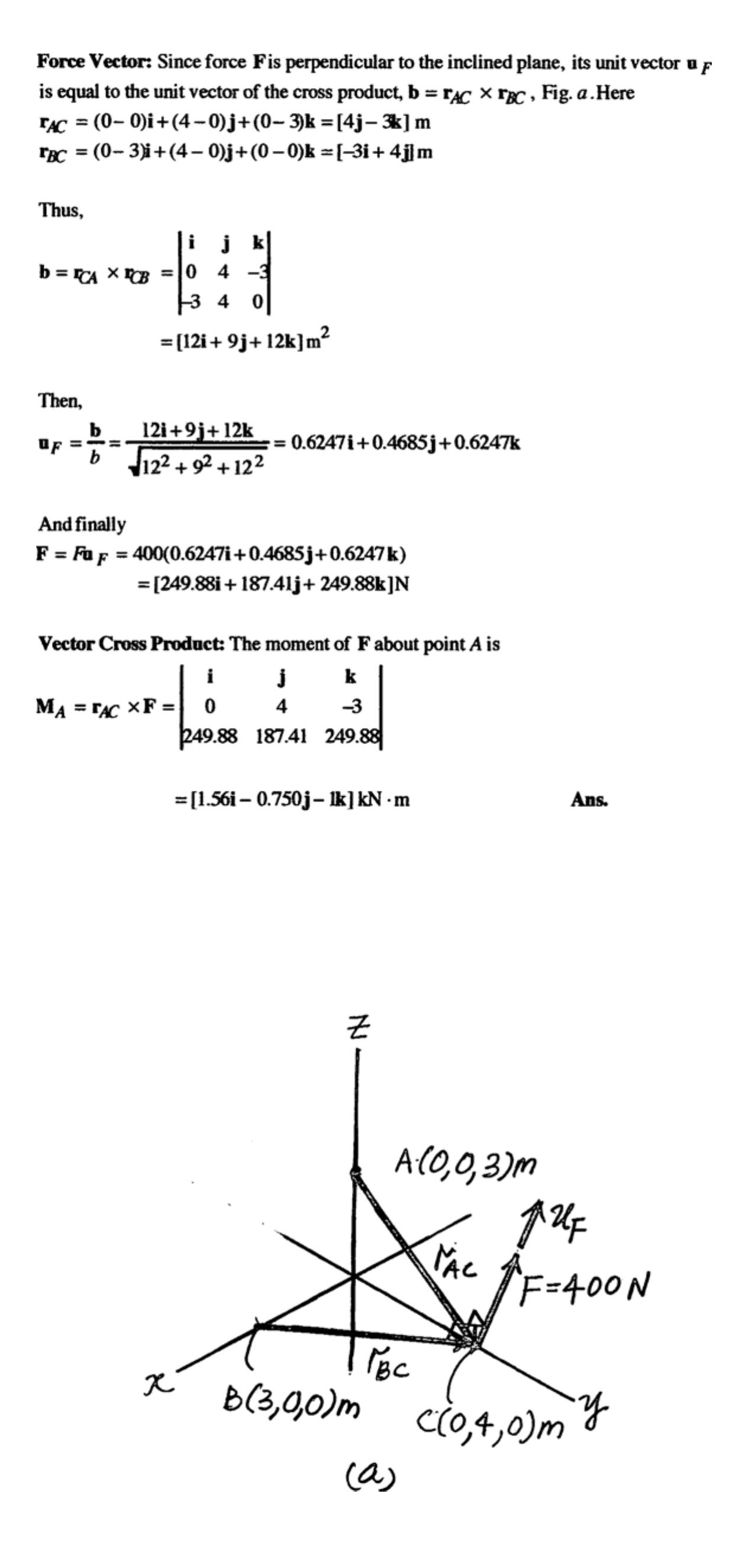 *4-48. force f acts perpendicular to the inclined plane.