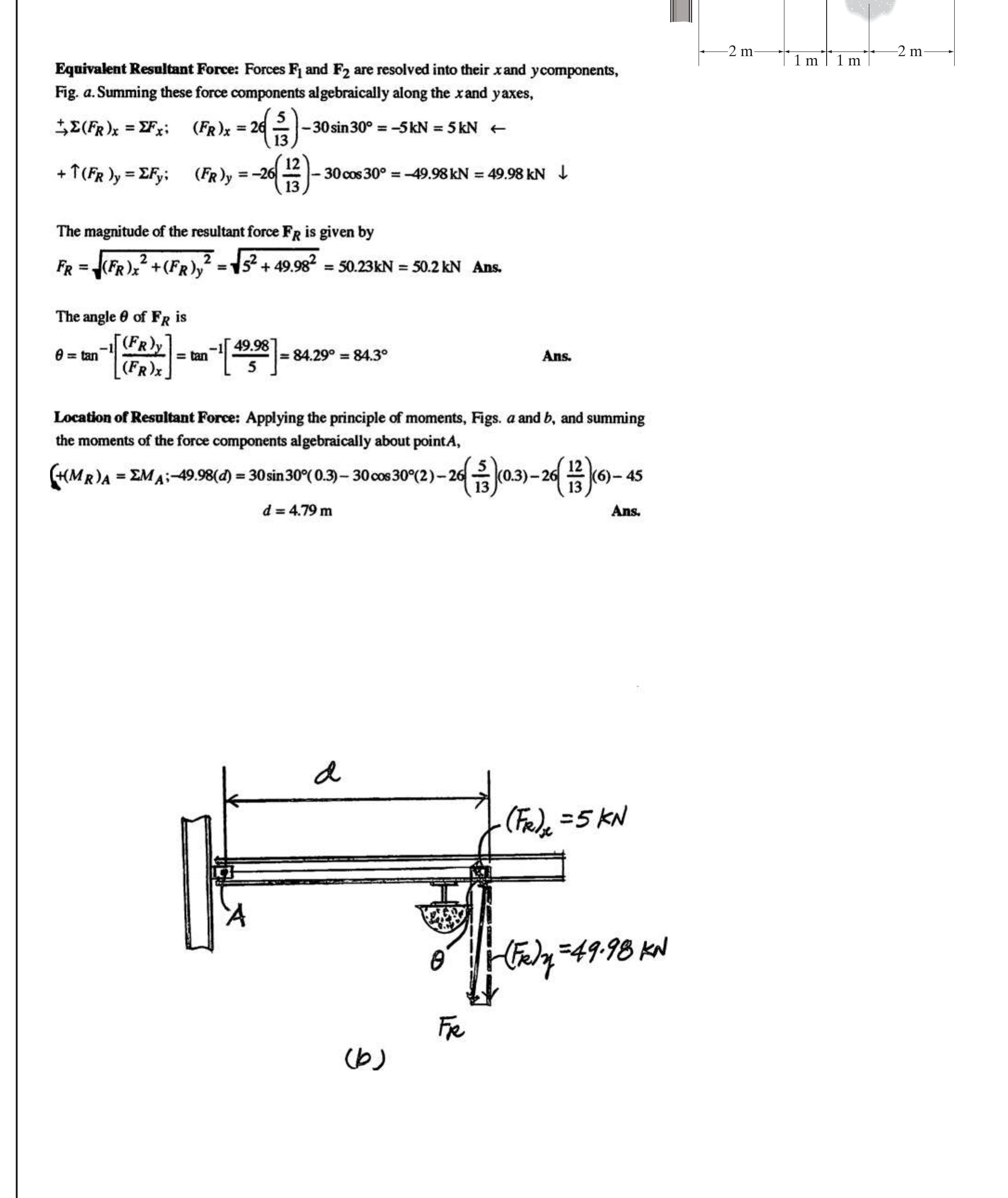 *4-124. replace the force and couple moment system acting on