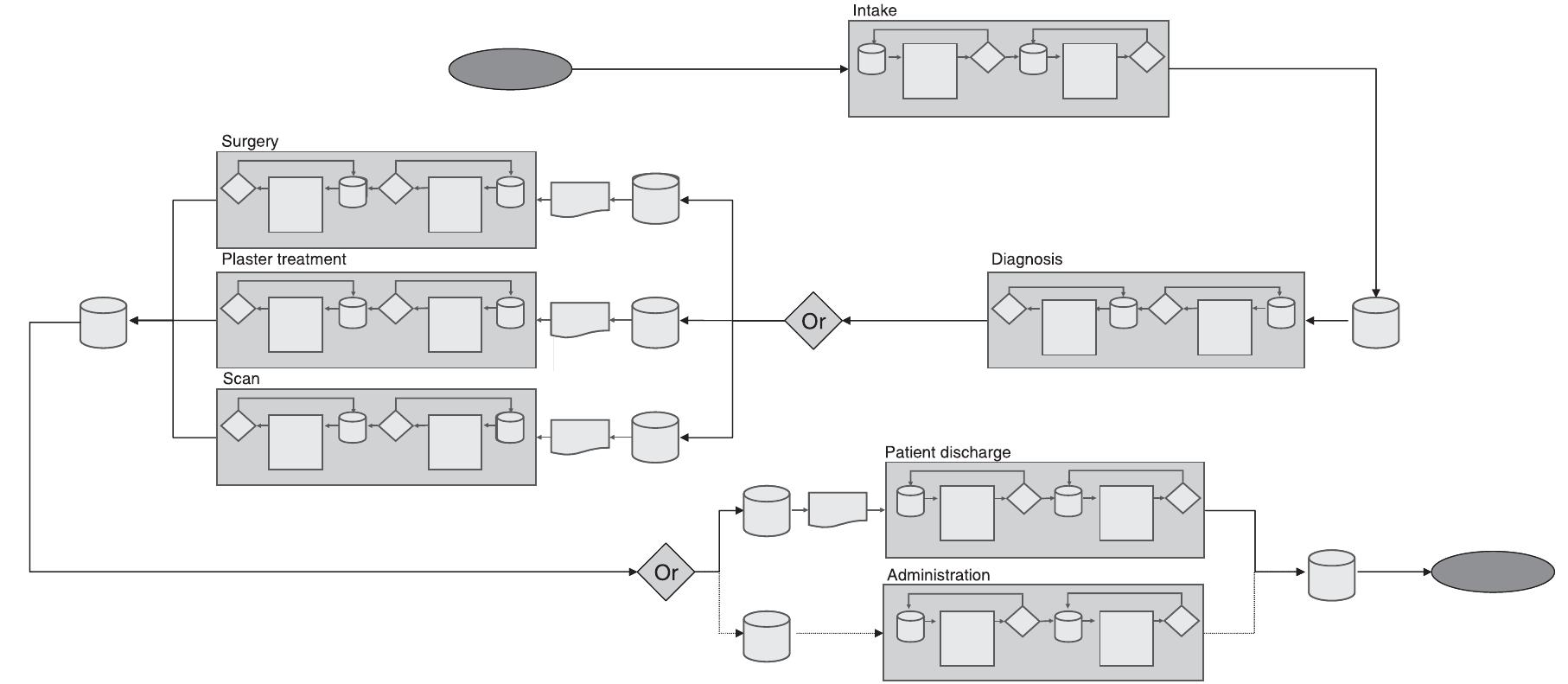 Paradigmatic form of healthcare processes. the figure shows