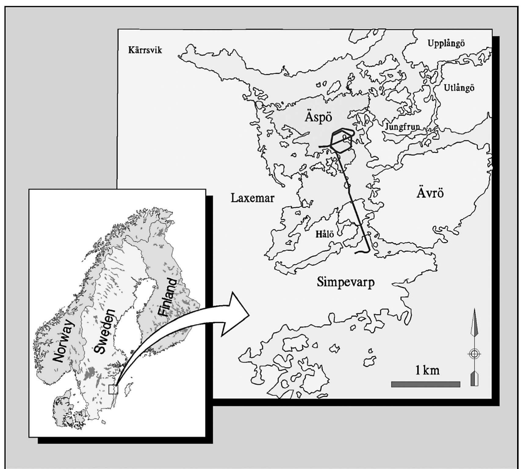 Fic. 1. location map of the aspé hard rock laboratory (after