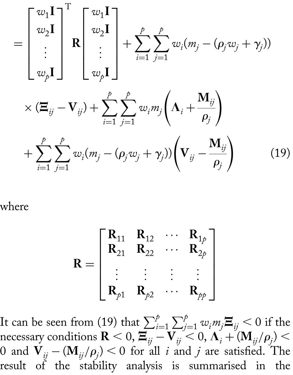 Figure 5 - Stability Analysis of Fuzzy-Model-Based Control