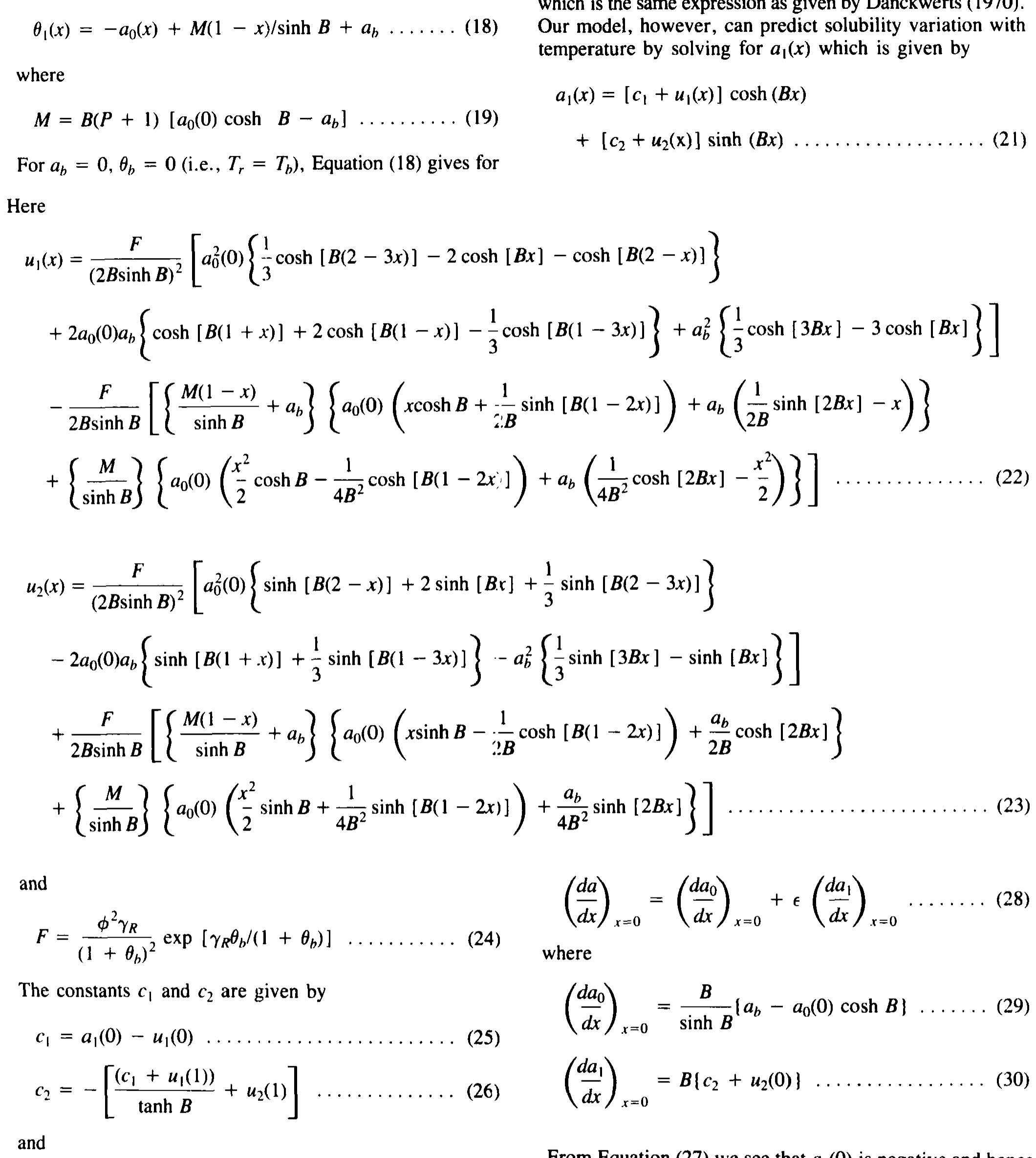 Equations (14) and (15) are a statement of the isothermal