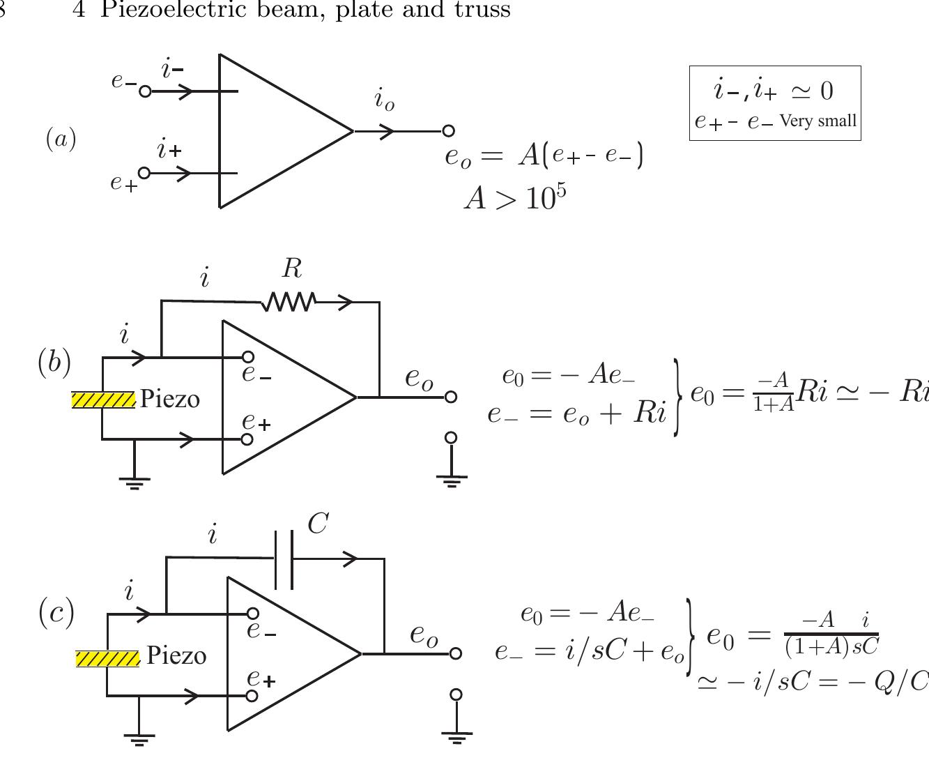 5. (a) operational amplifier, (b) current amplifier, (c)