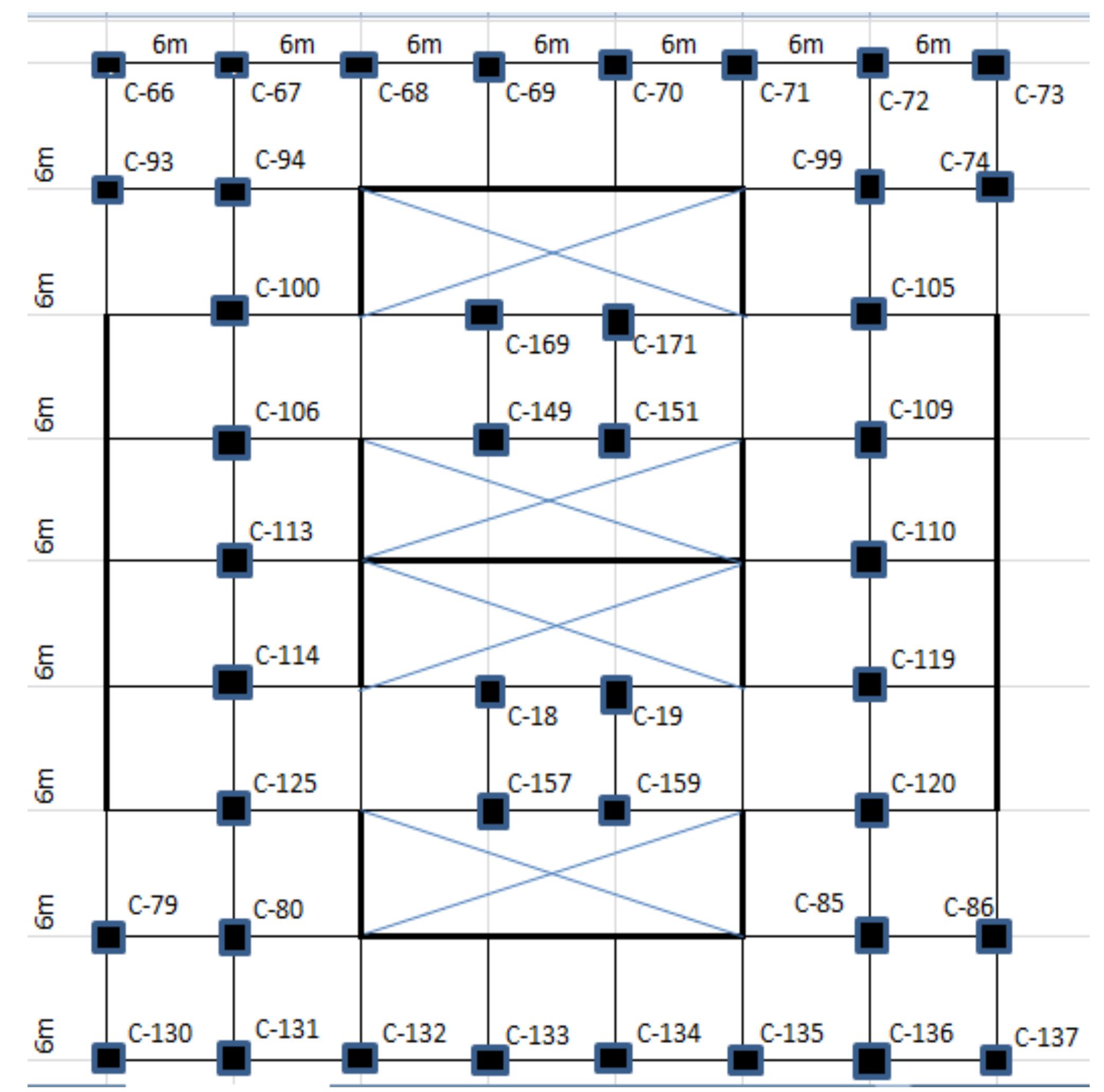 -1 column and shear wall layout of hsc building