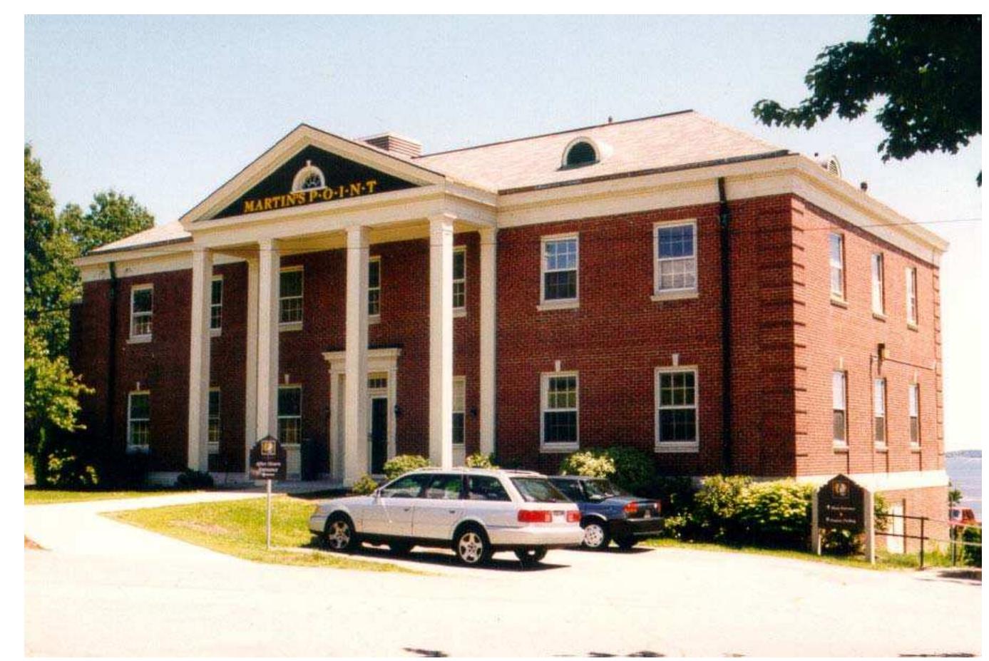 Marine hospital, me, front view of original building