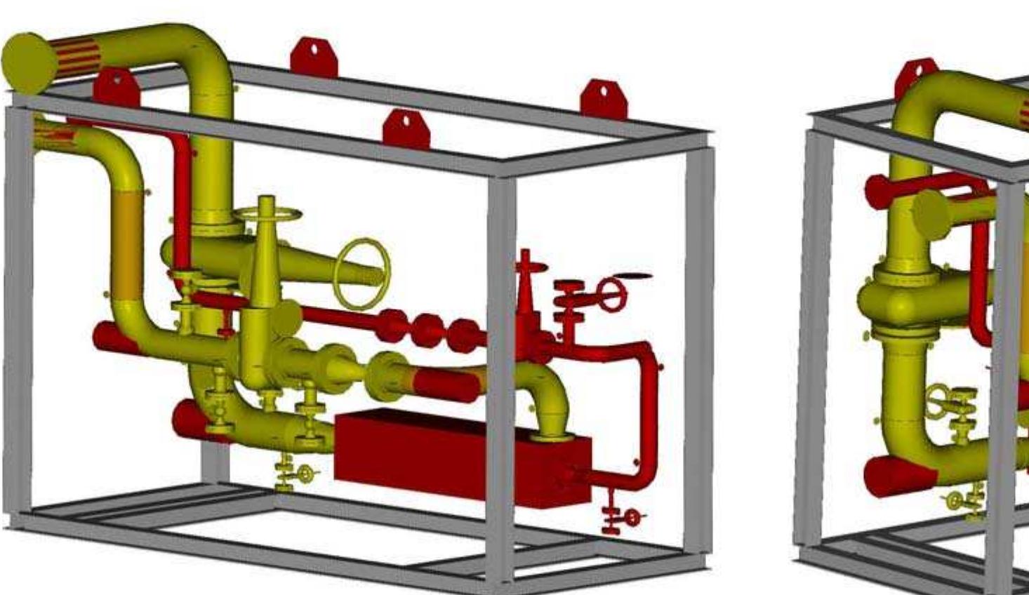 Isometric layouts of ig vent eductor (steam)