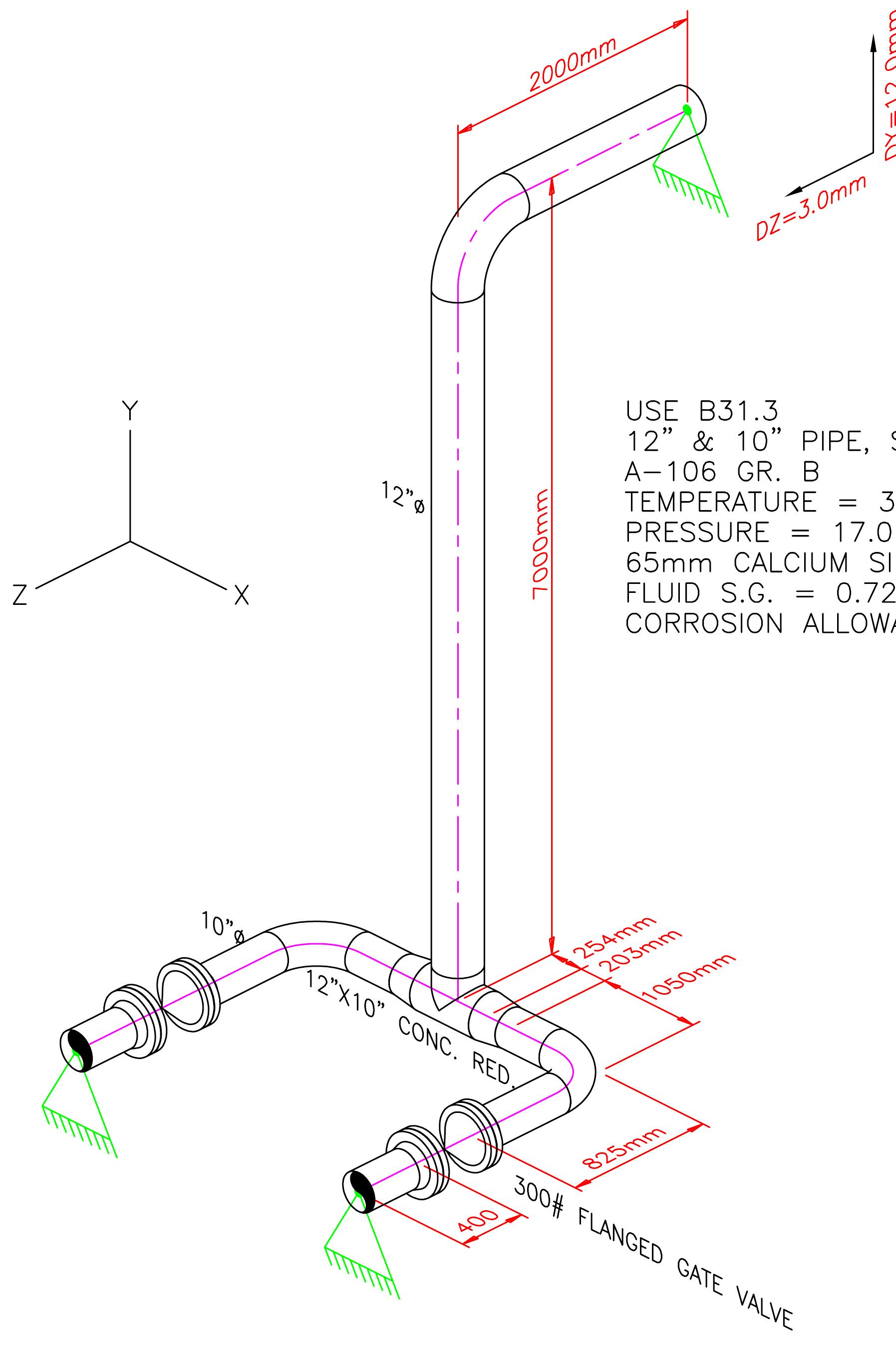 Figure 1 - Pipe Stress Analysis using CAESAR II