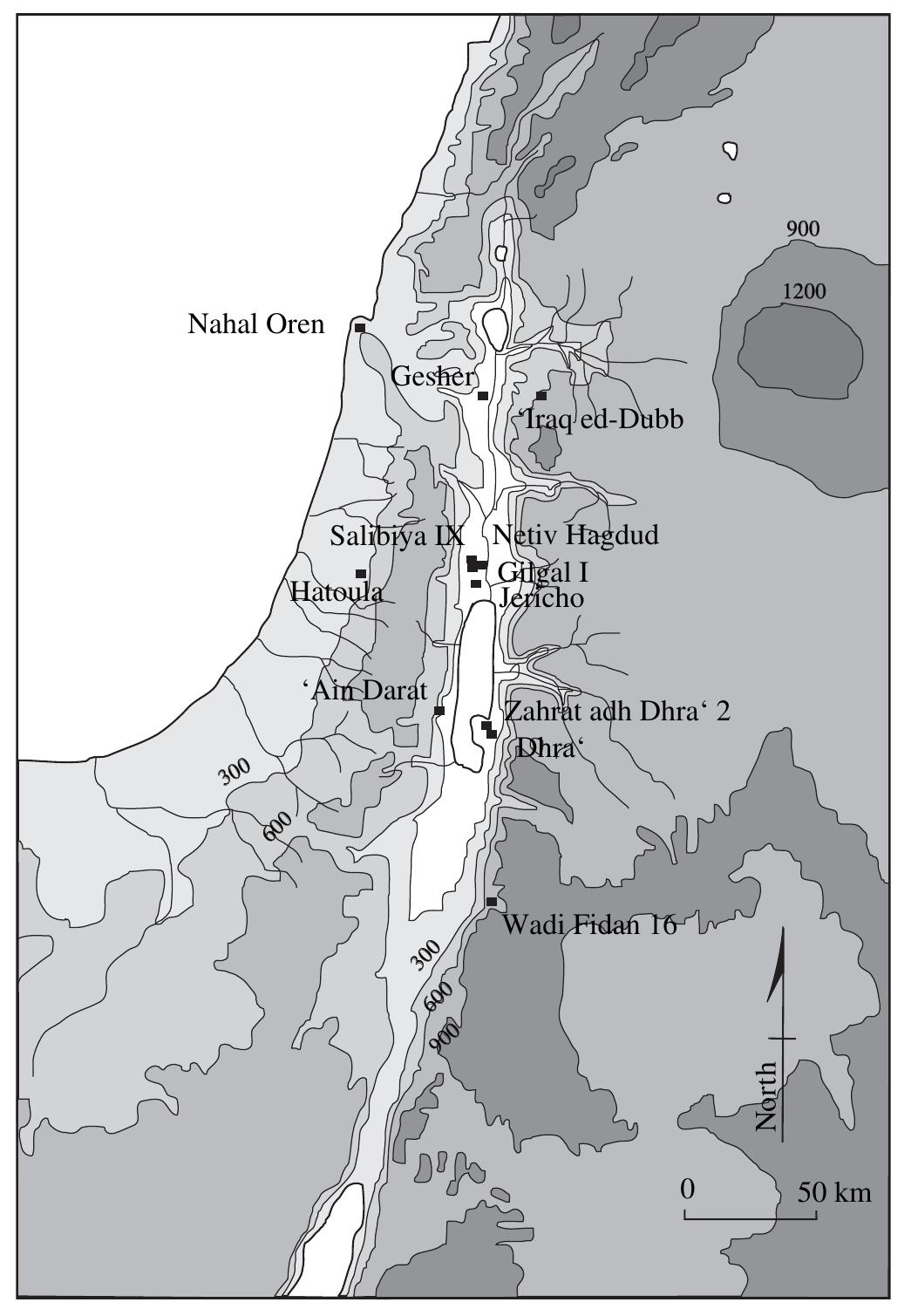 Map of the southern levant and location of dhra’, jordan.