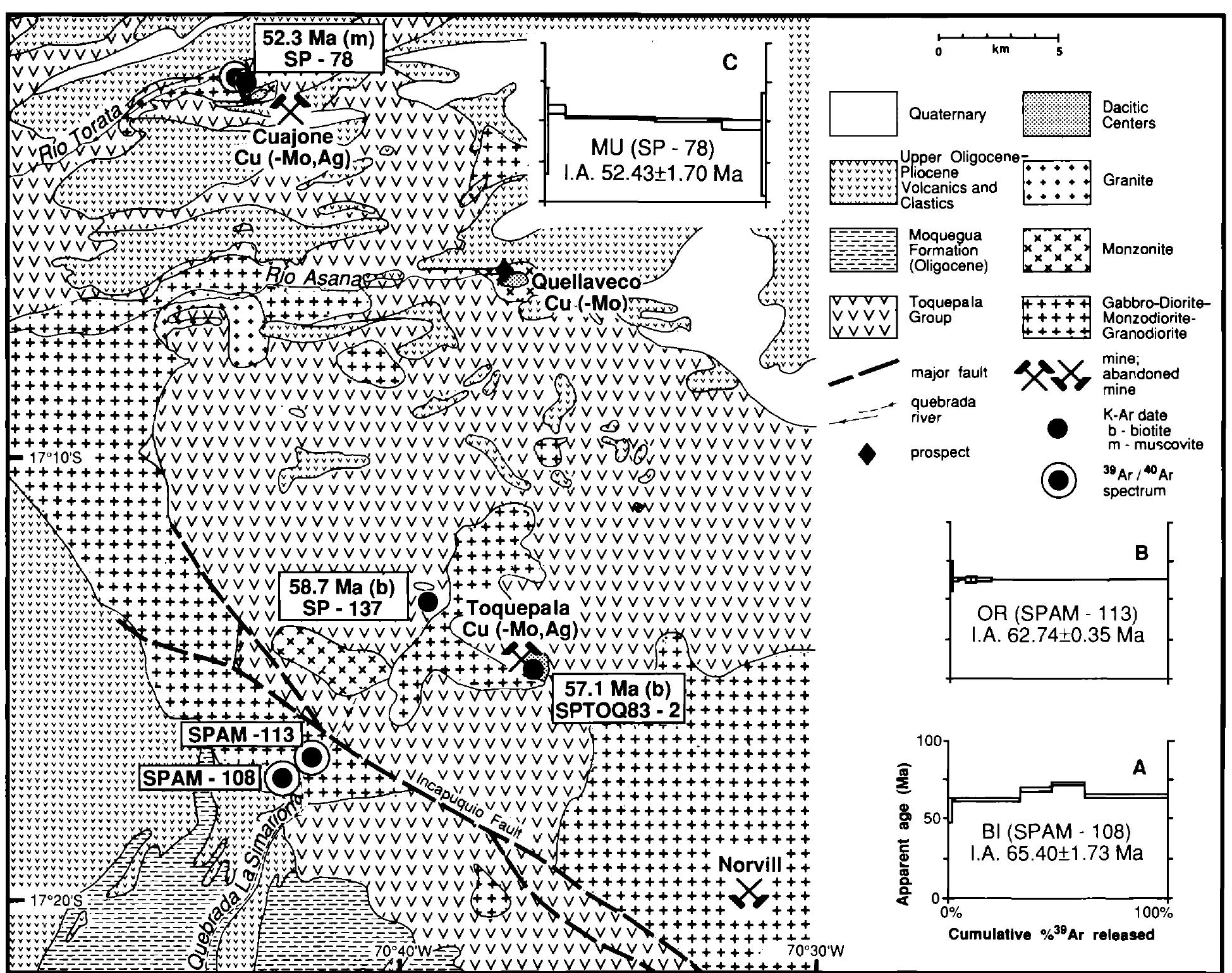 Fic. 6. geologic map of the toquepala-quellaveco-cuajone