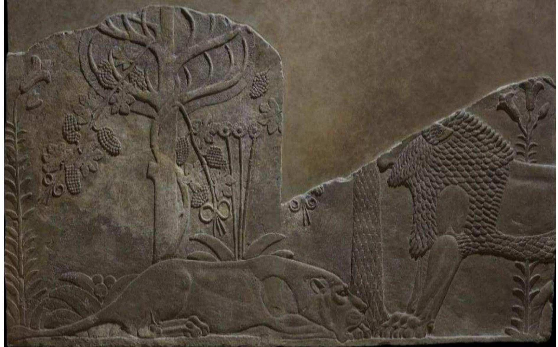 This gypsum wall relief panel from the north palace of