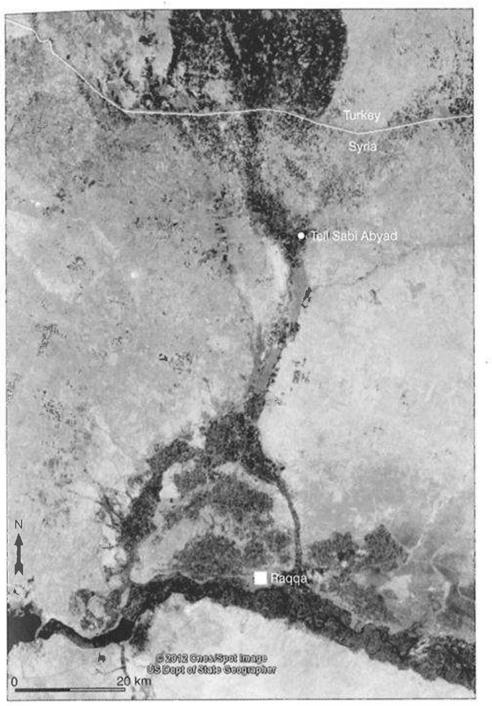 4 satellite photo of the balikh valley and the location of