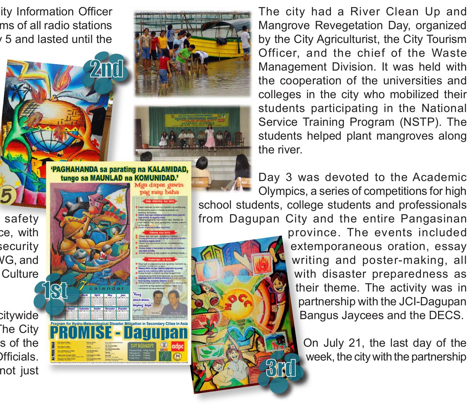 The paraded slogans were entries to a disaster slogan