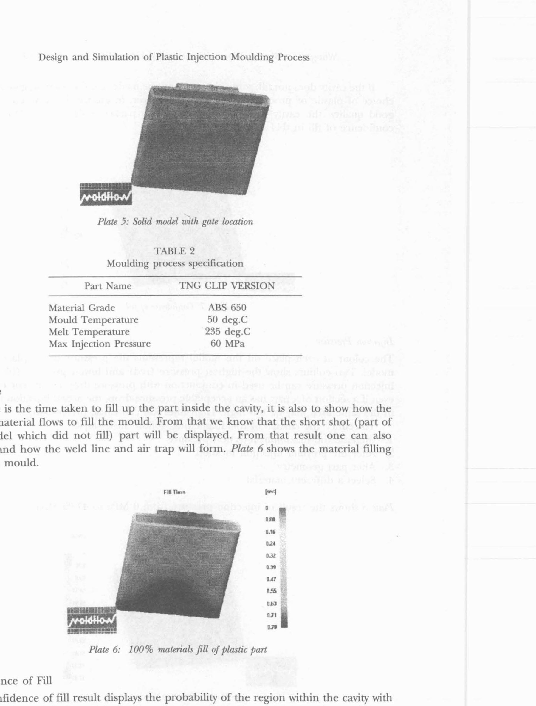 Figure 2 - Design and Simulation of Plastic Injection