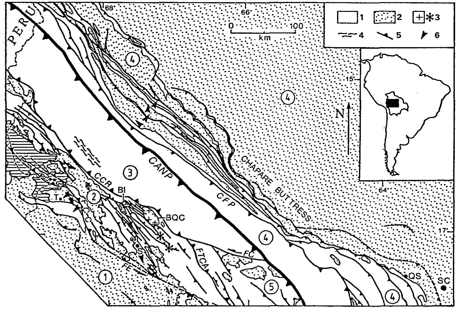 Simplified geologic map of northwestern bolivia (after
