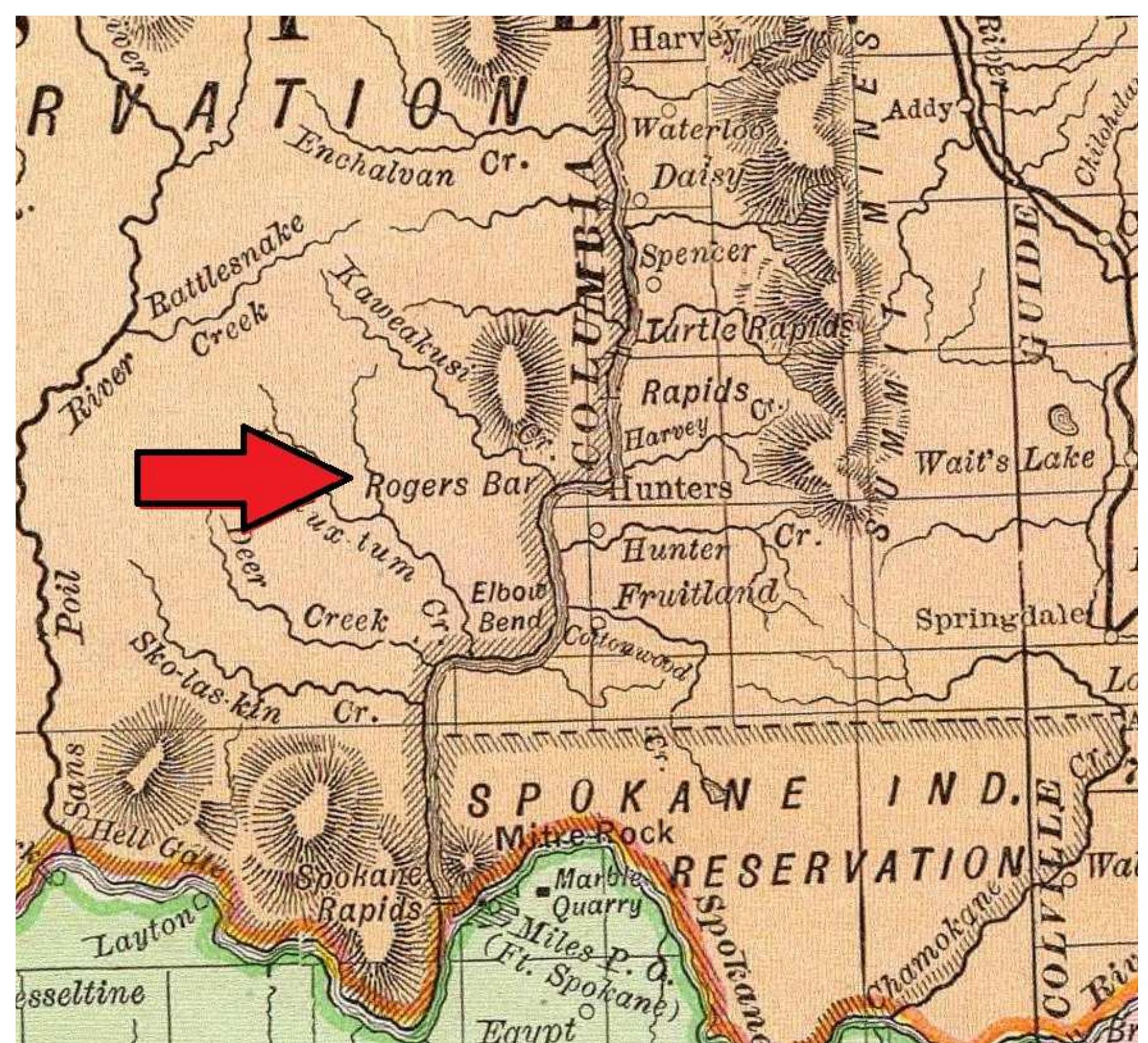 8: rogers bar, shown on the 1892 map of washington (rand