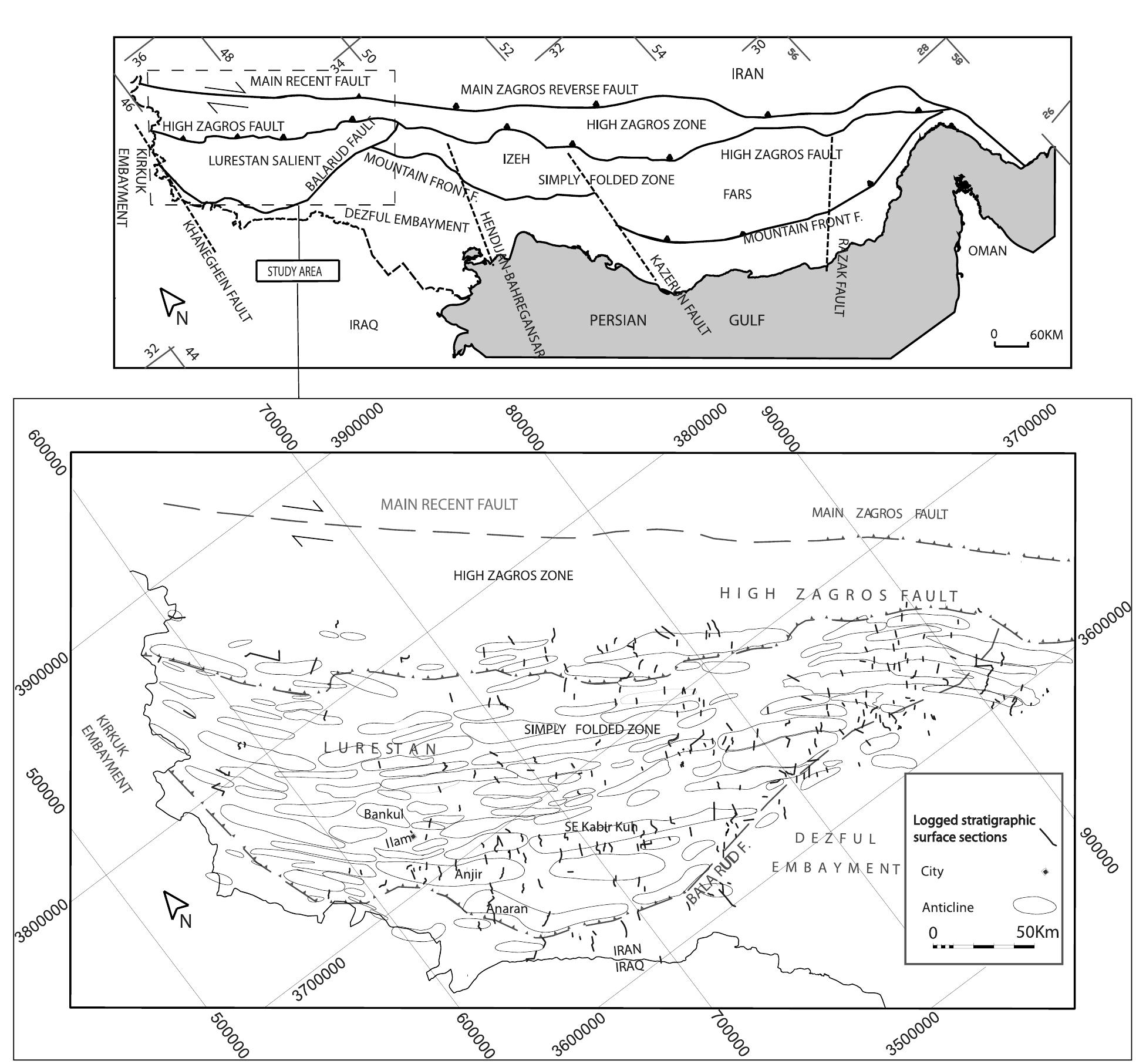 |. location map of the lurestan region with the main