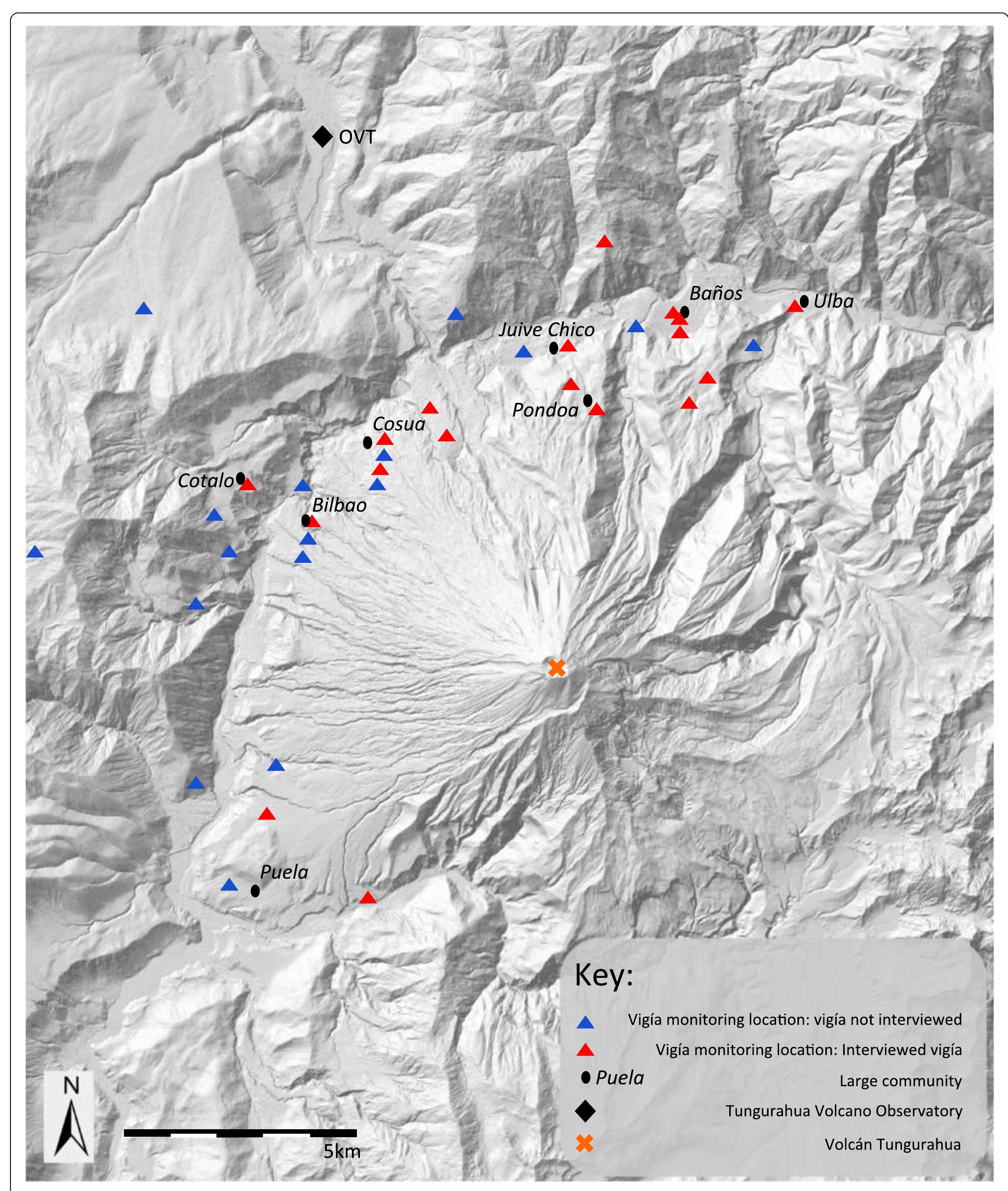 Map of the vigias locations. map showing the locations of