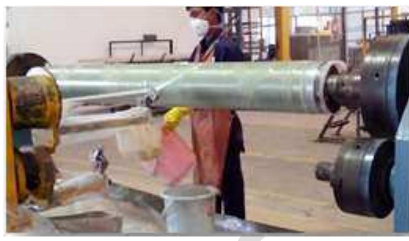 Schematic view for filament winding machine roving are also