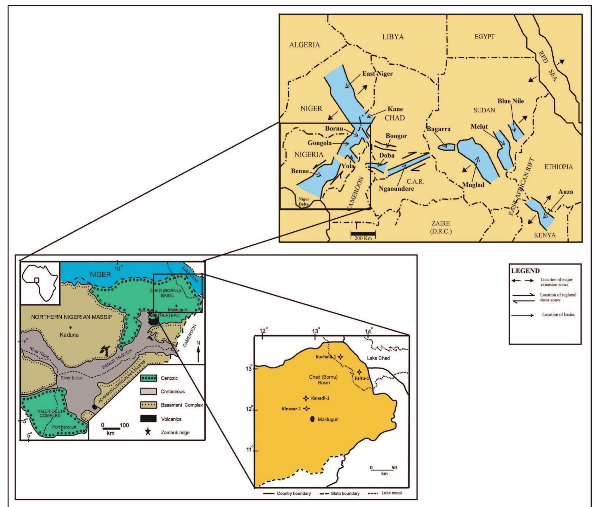 ‘ig. 1. regional tectonic map of western and central african