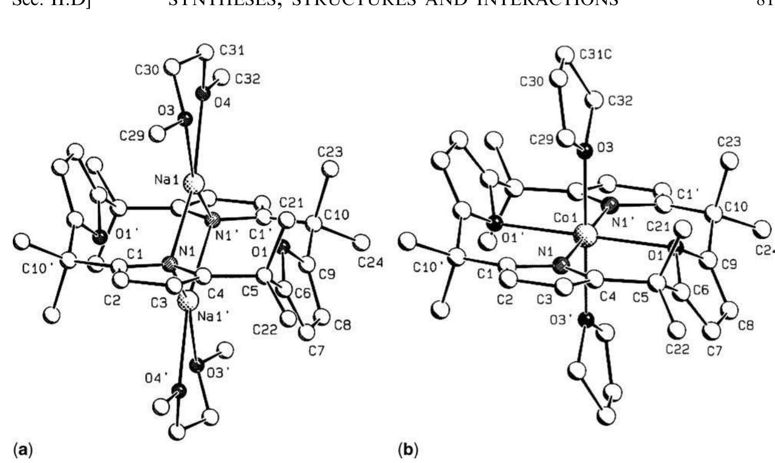 X-ray crystal structure of 36-(na).(dme), (a) and