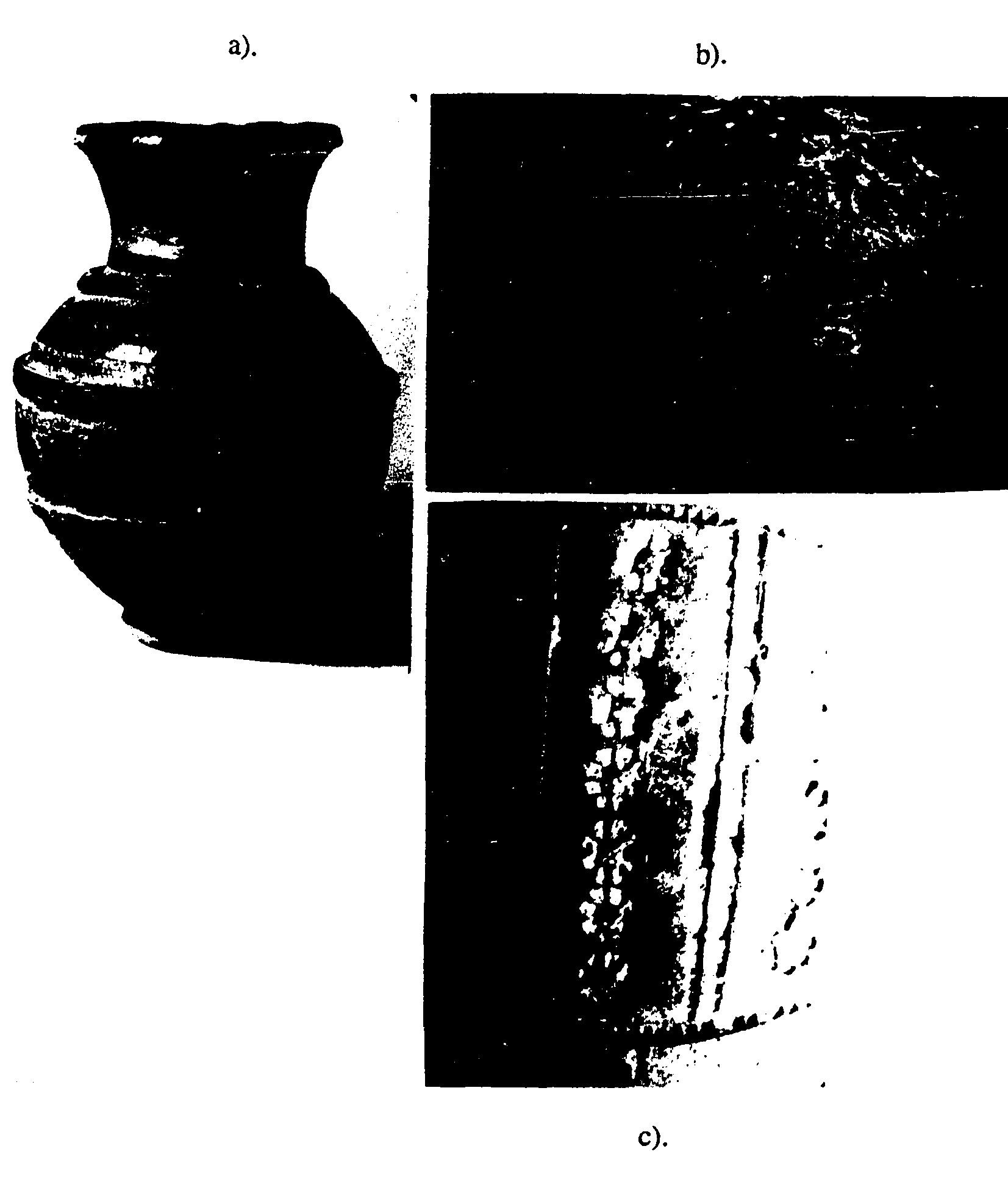 Two examples of pottery (a,& b)from mali, west africa, after