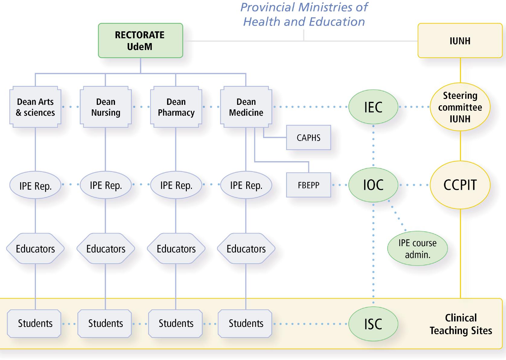 Governing structure of udem ipe program. iec, interfaculty