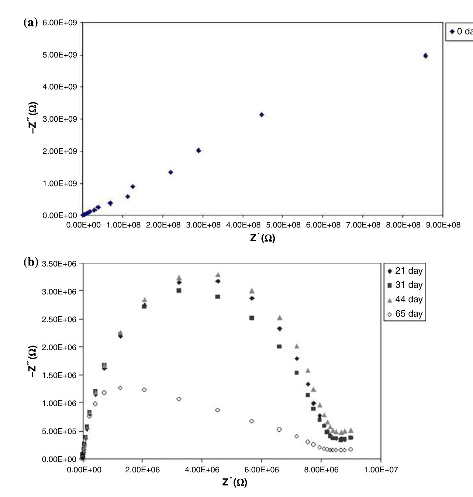 Nyquist diagram of mild steel/polyurethane (250 pm)