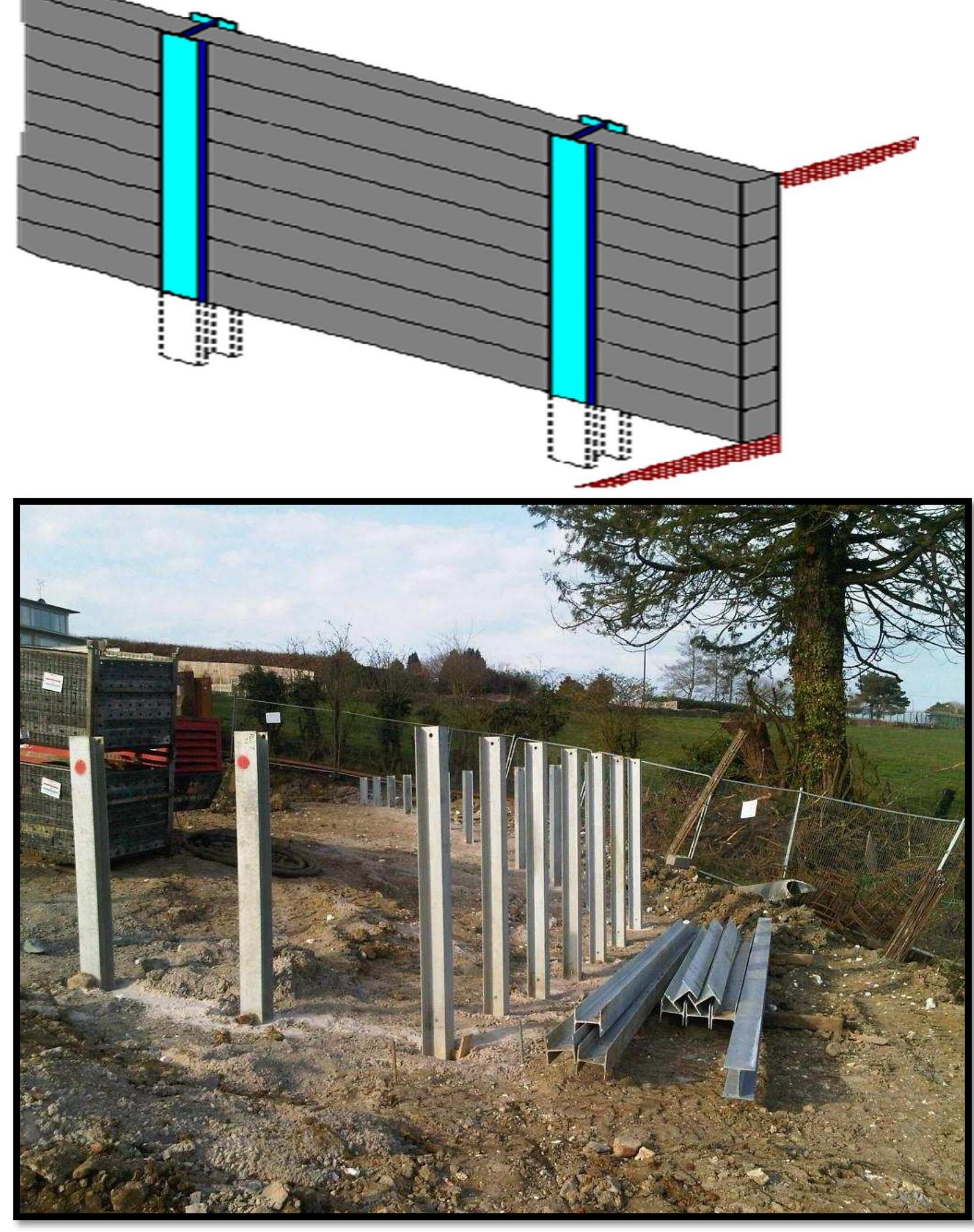 Figure 5 - Soldier Pile Retaining Wall Design - تصميم جدار