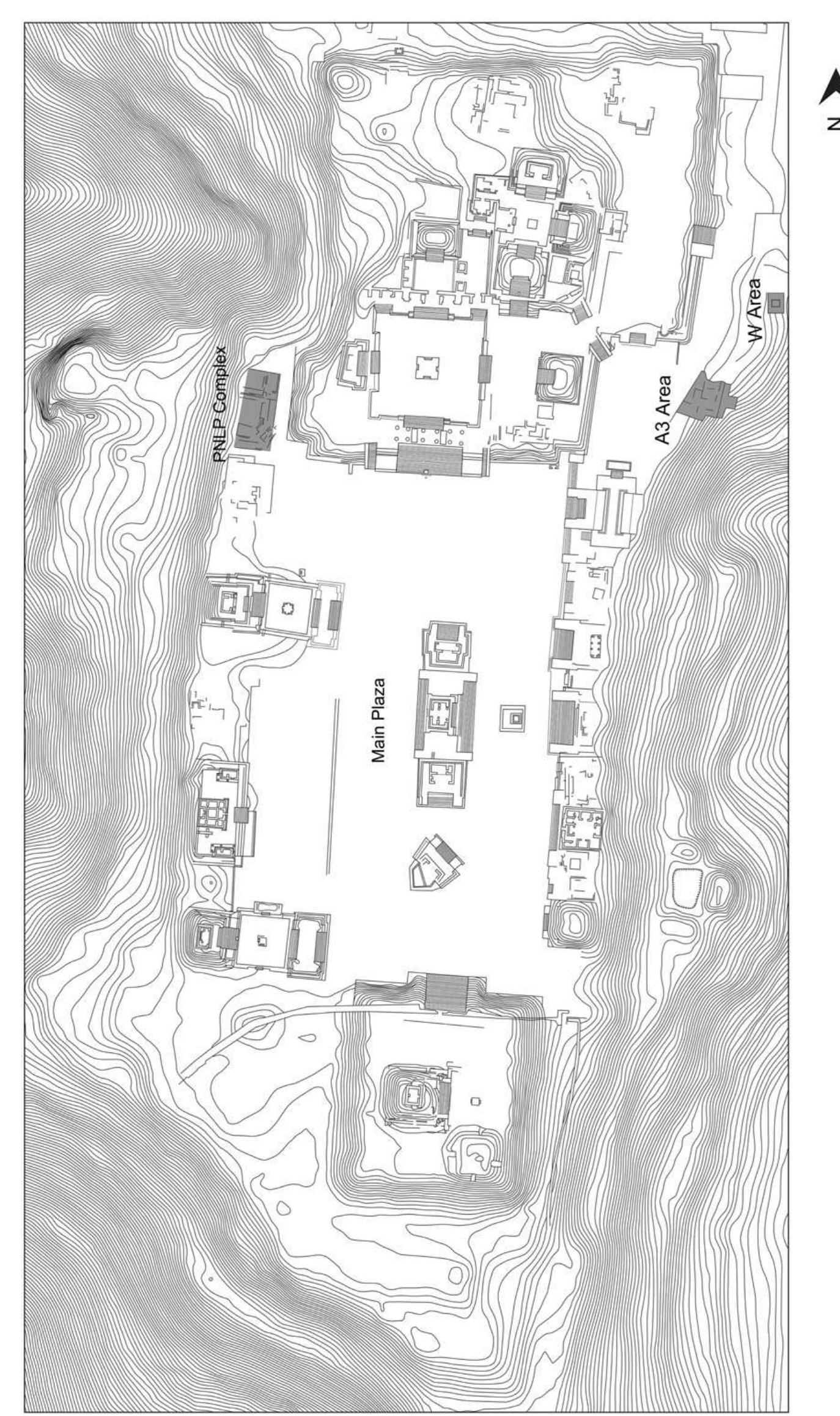 Plan of the main plaza of monte alban (after winter,