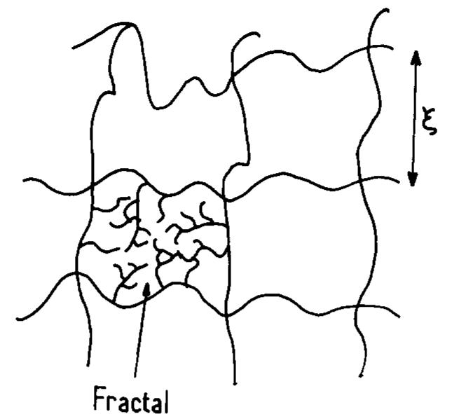 Schematic structure of the percolation cluster for all