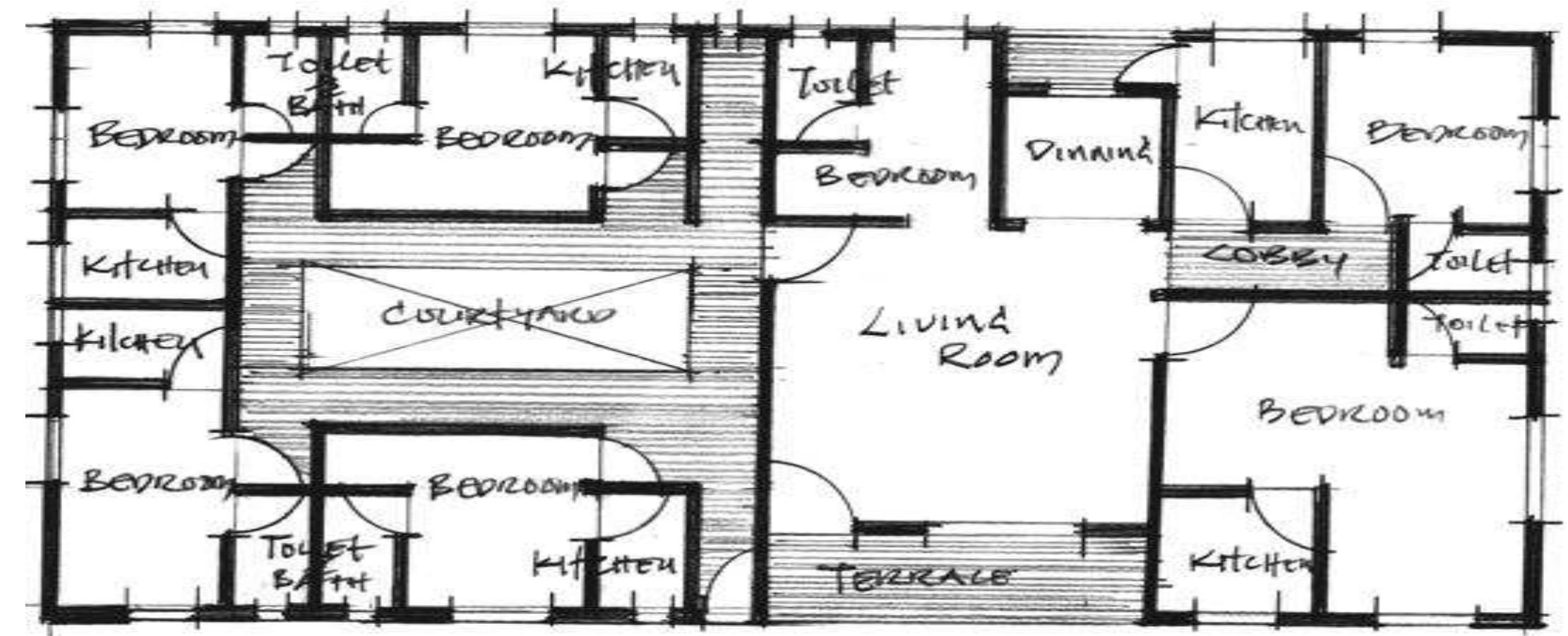 15: floor plan of a typical modified family-compound benin