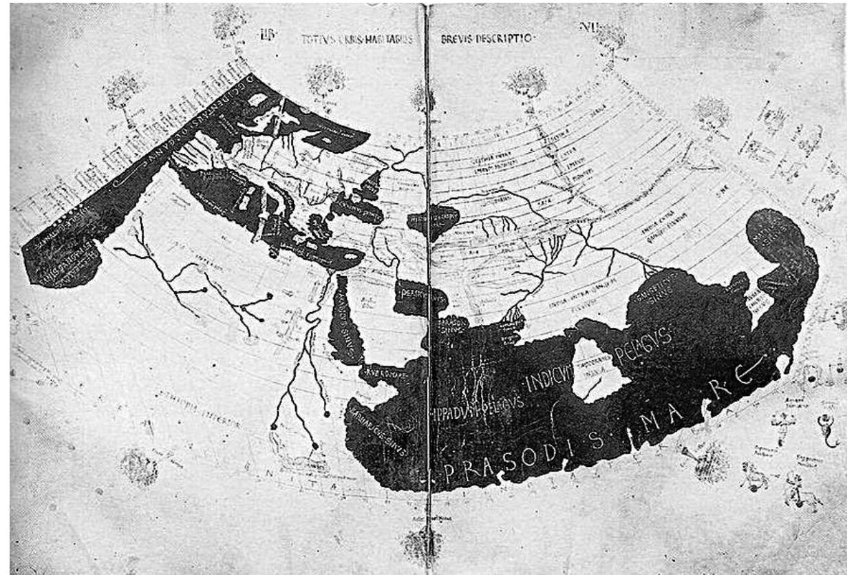 Strabo’s map of the world: c. 20ad (presumably based on