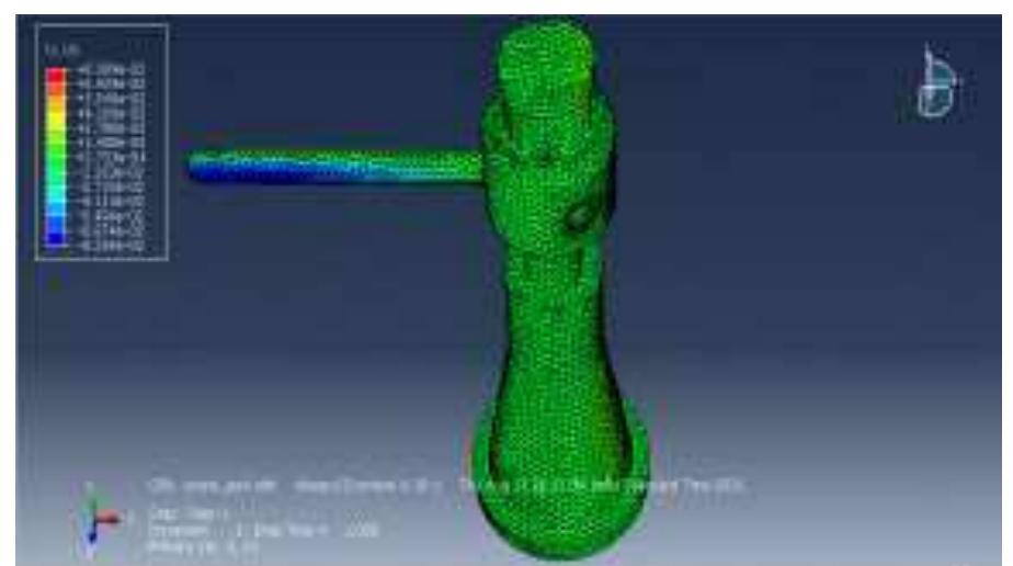 - finite element model of screw jack — strain magnitude