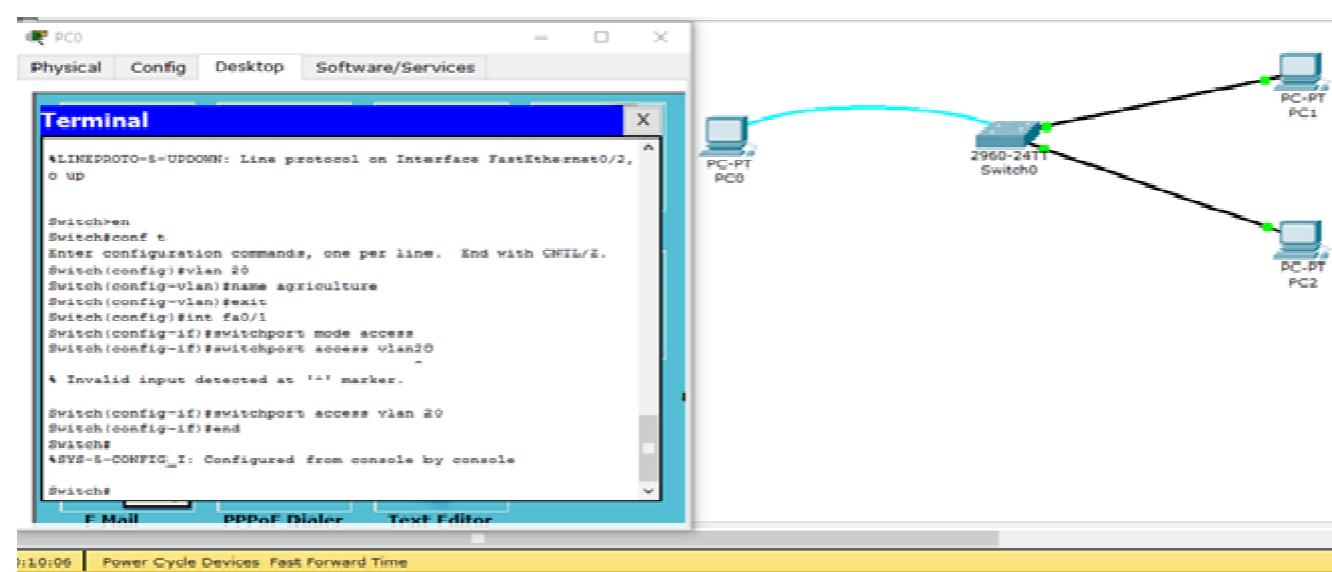 Simulation configuration (source: cisco packet tracer,