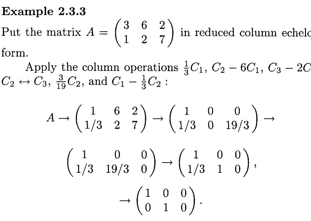 Are just the transposes of row echelon form and reduced rov