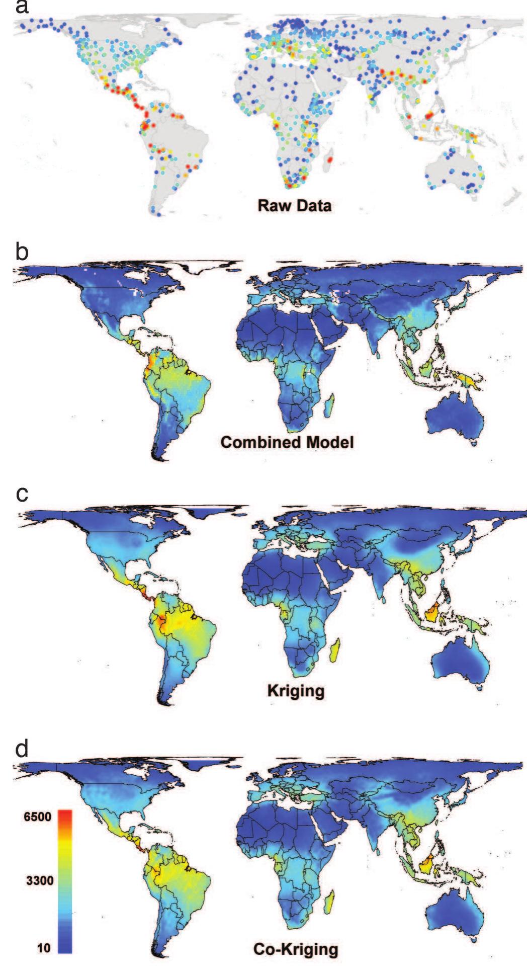 Global patterns of vascular plant species richness. (a) the
