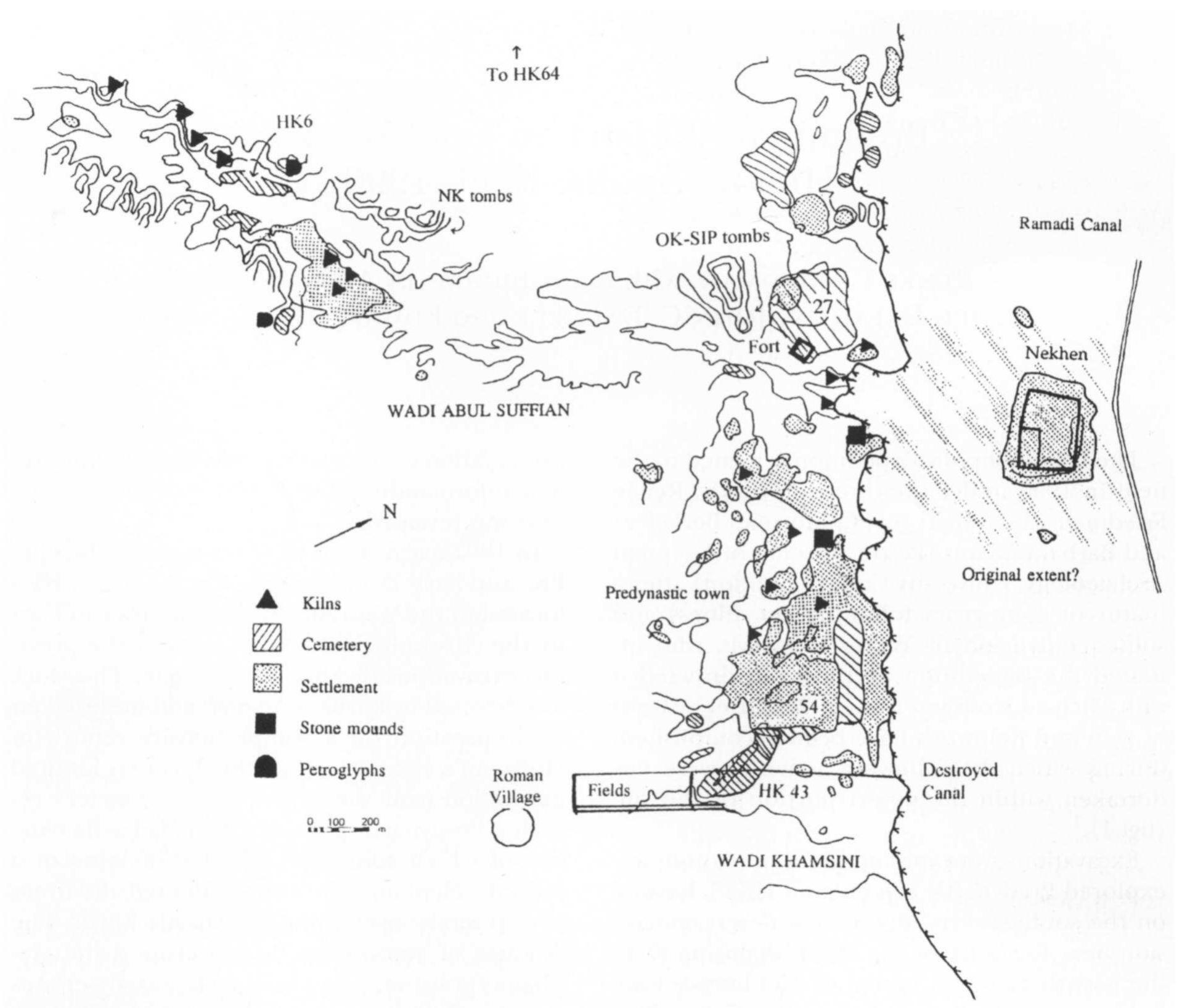 Map of hierakonpolis. numbers designate localities mentioned