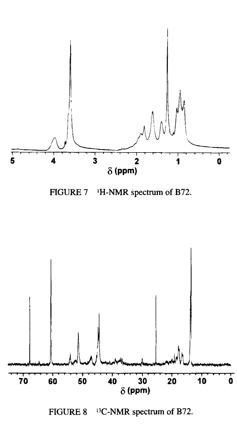 The 3c spectrum of b72 resin is reported in figure 8. all