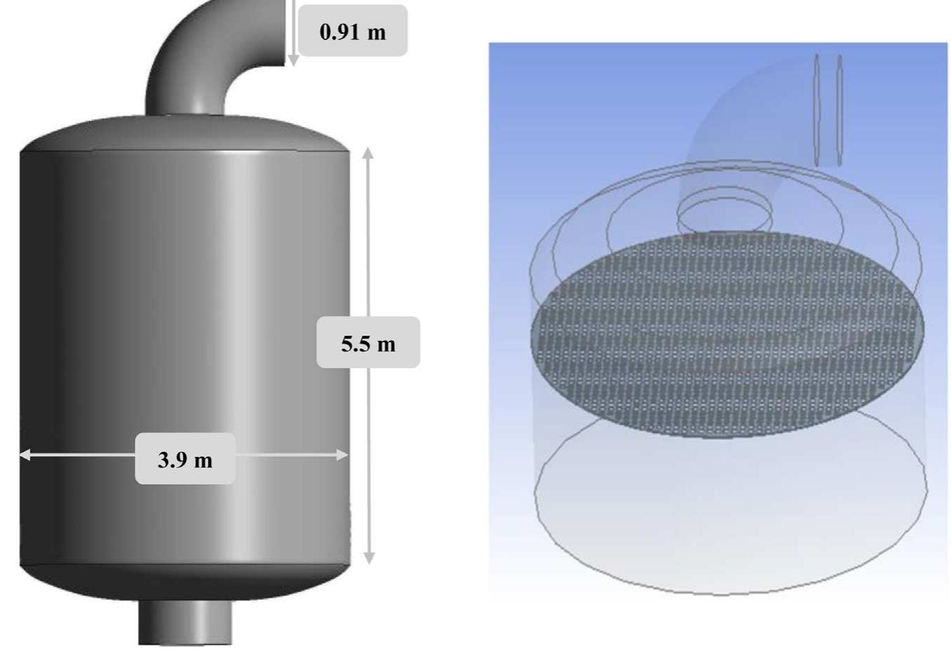 Geometry and dimensions of reactor used in cfd simulation.