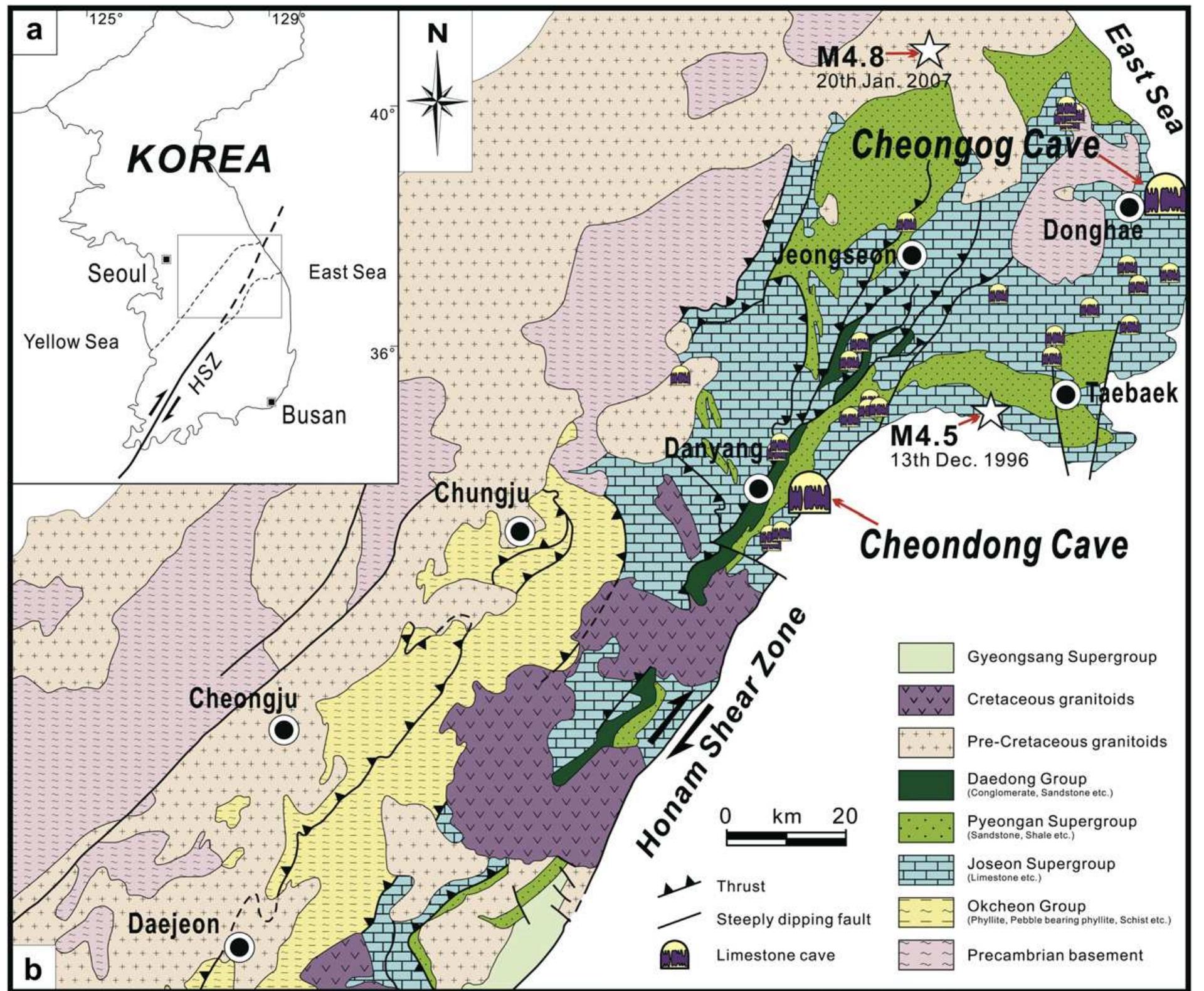 Geological map of the okcheon belt (modified from cluzel et