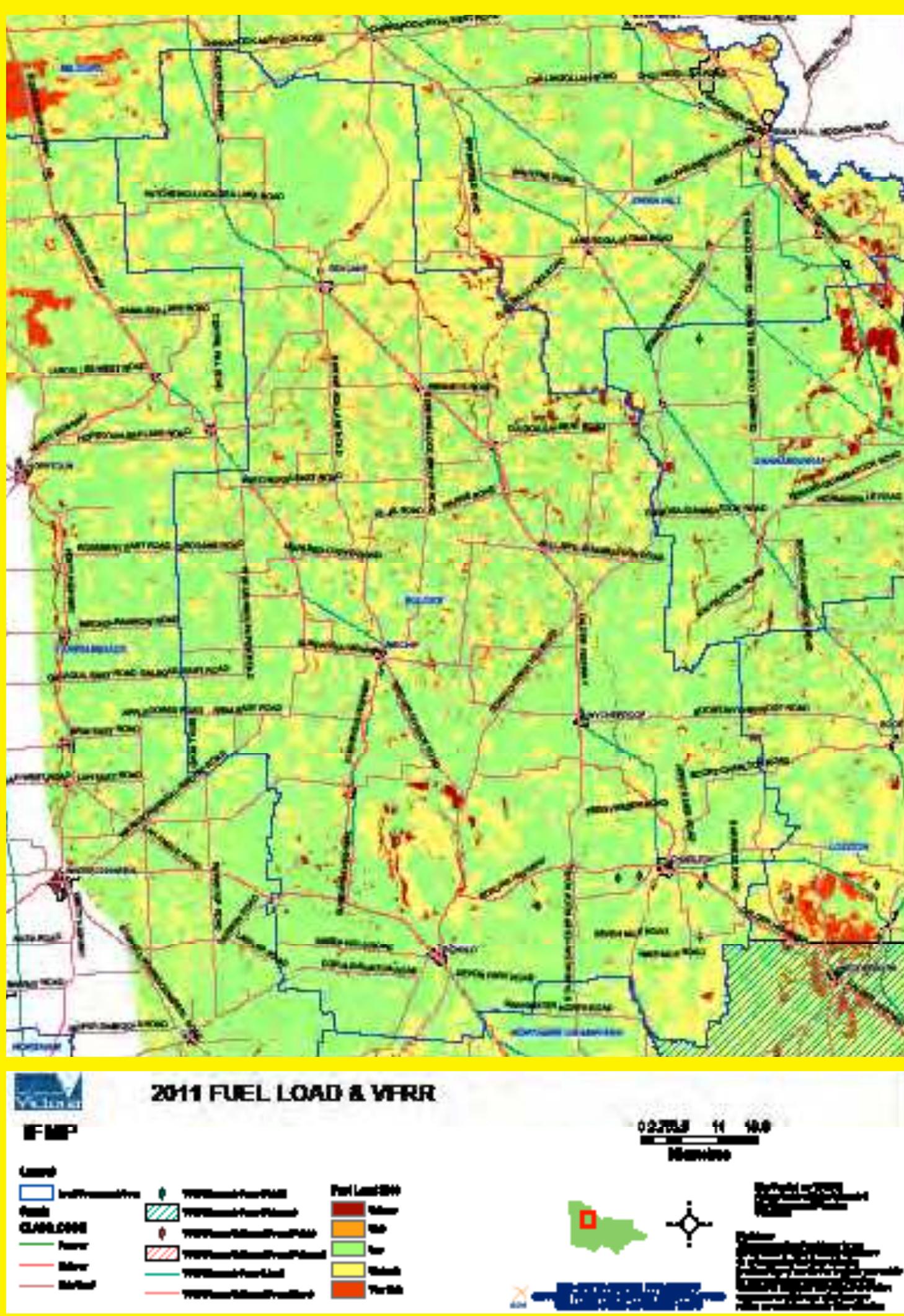 Igure 9. map of fuel load in the bulok shire