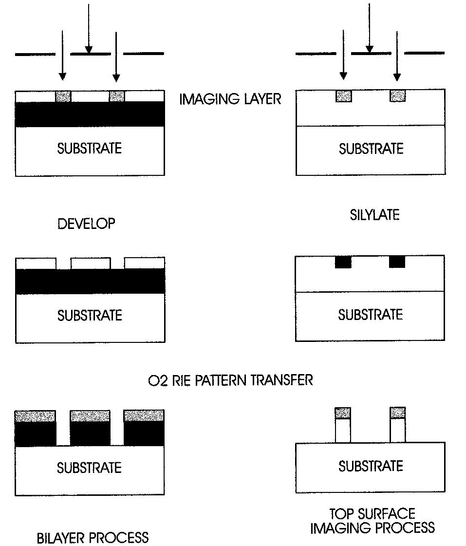 Schematic depicting bilayer and top surface imaging