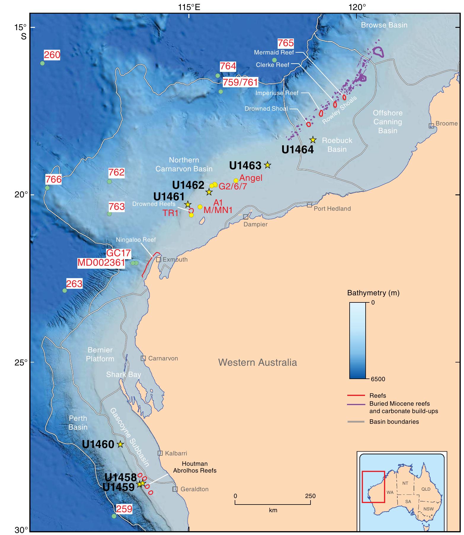 F1. map of the nws showing major basins and location of
