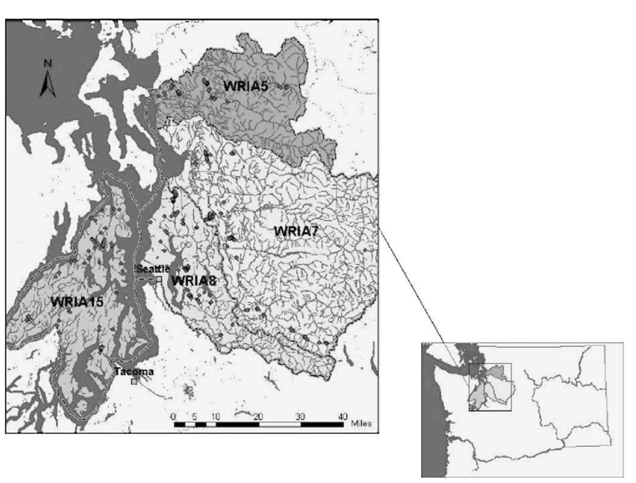 Map showing the layout of the study area. culvert locations