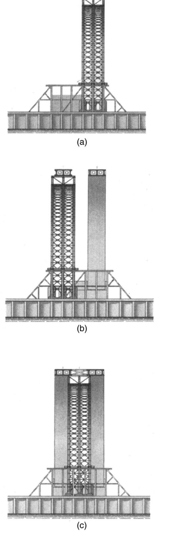 Graphical representation of construction sequence: (a)