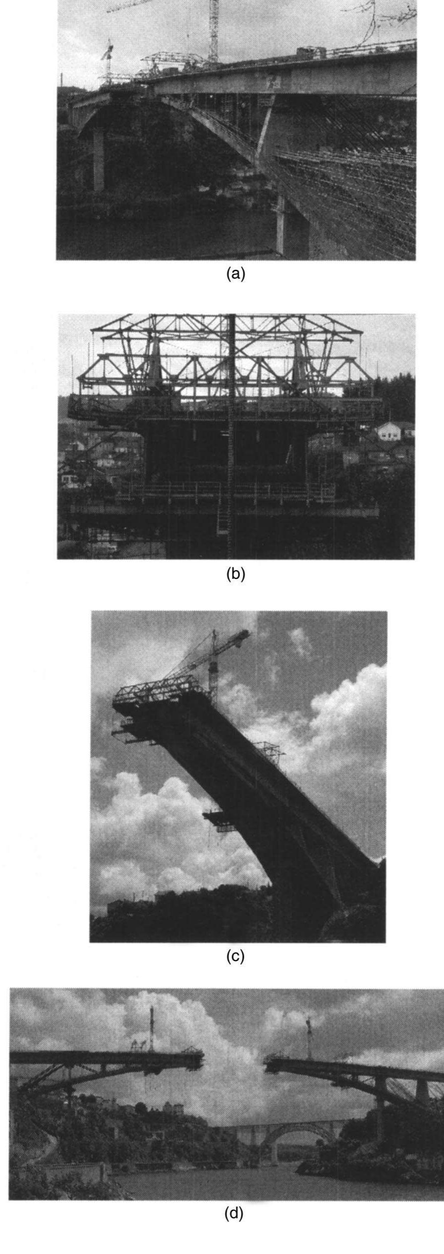 Construction sequence of infante bridge: (a) side view, the