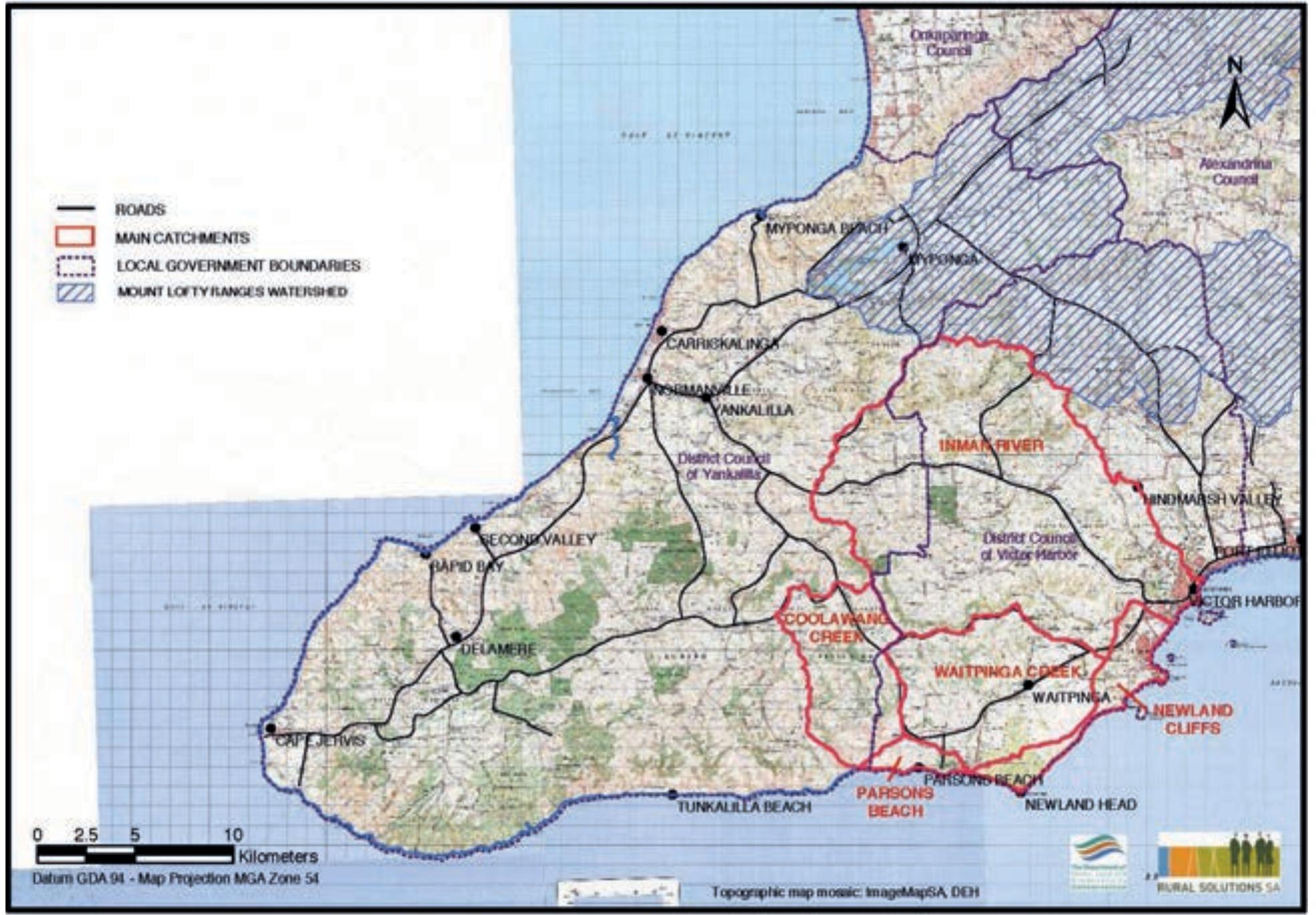 1. map showing location of the inman catchment on southern
